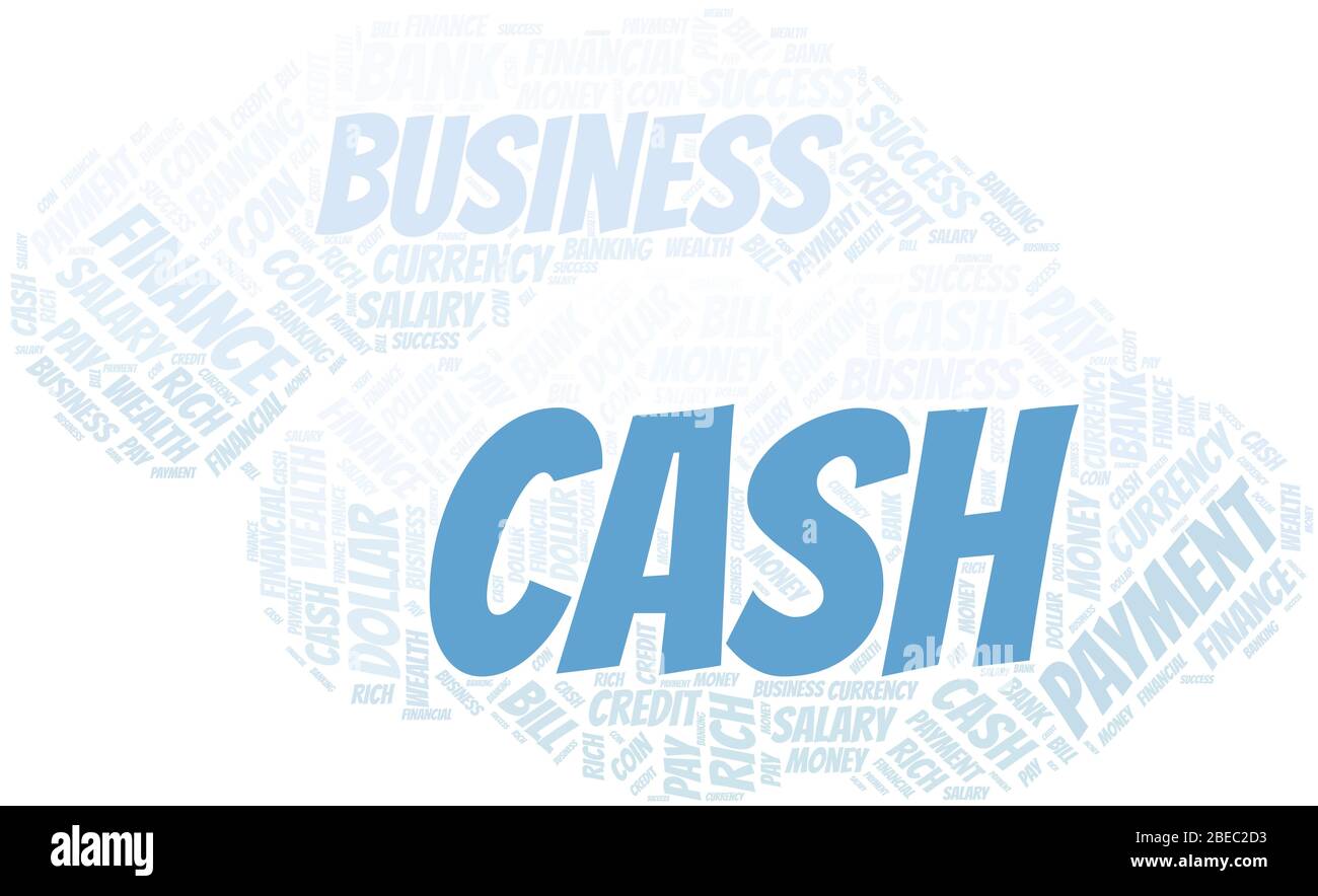 Cash typography vector word cloud. Wordcloud collage made with the text ...