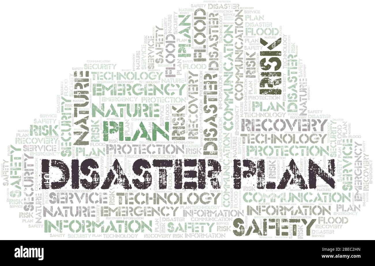 Disaster Plan typography word cloud. Wordcloud collage made with the ...