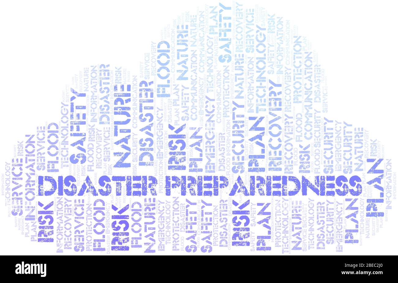 Disaster Preparedness typography word cloud. Wordcloud collage made ...