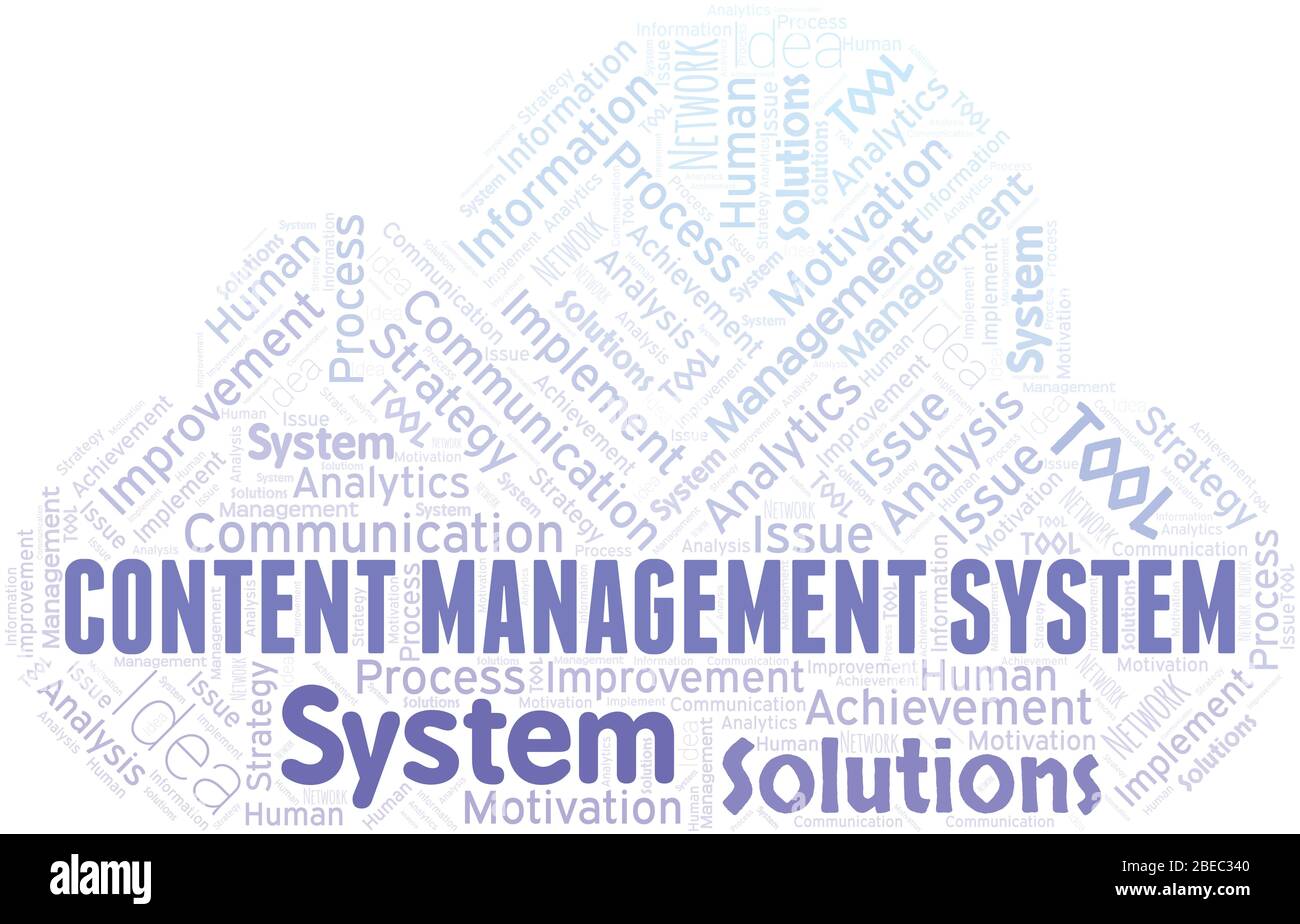 Content Management System typography vector word cloud. Wordcloud ...