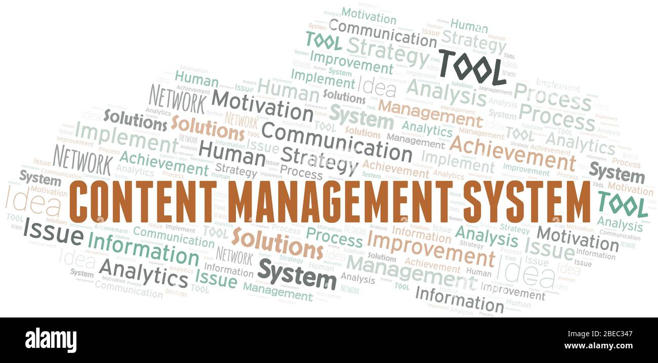 Content Management System typography vector word cloud. Wordcloud ...