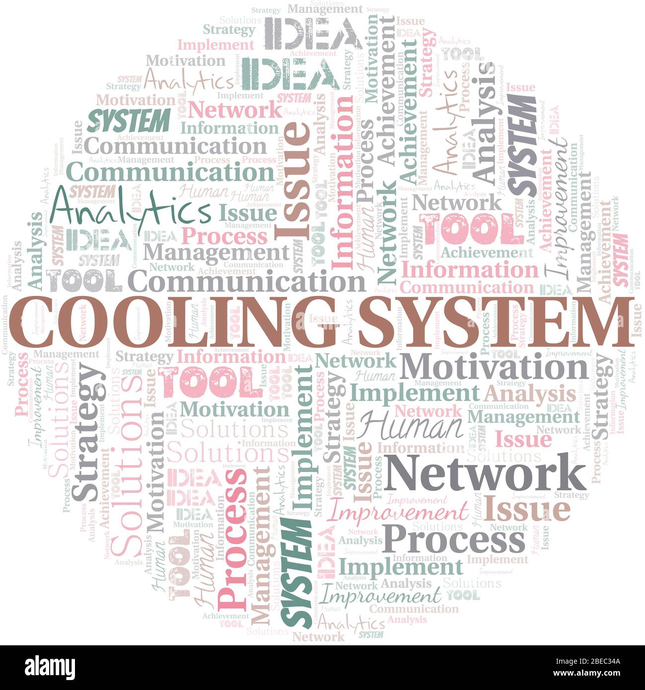Cooling System typography vector word cloud. Wordcloud collage made ...