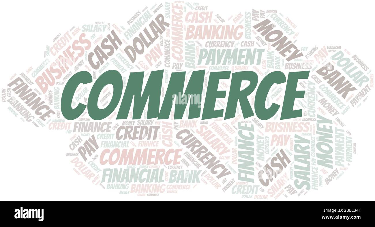 Commerce typography vector word cloud. Wordcloud collage made with the ...