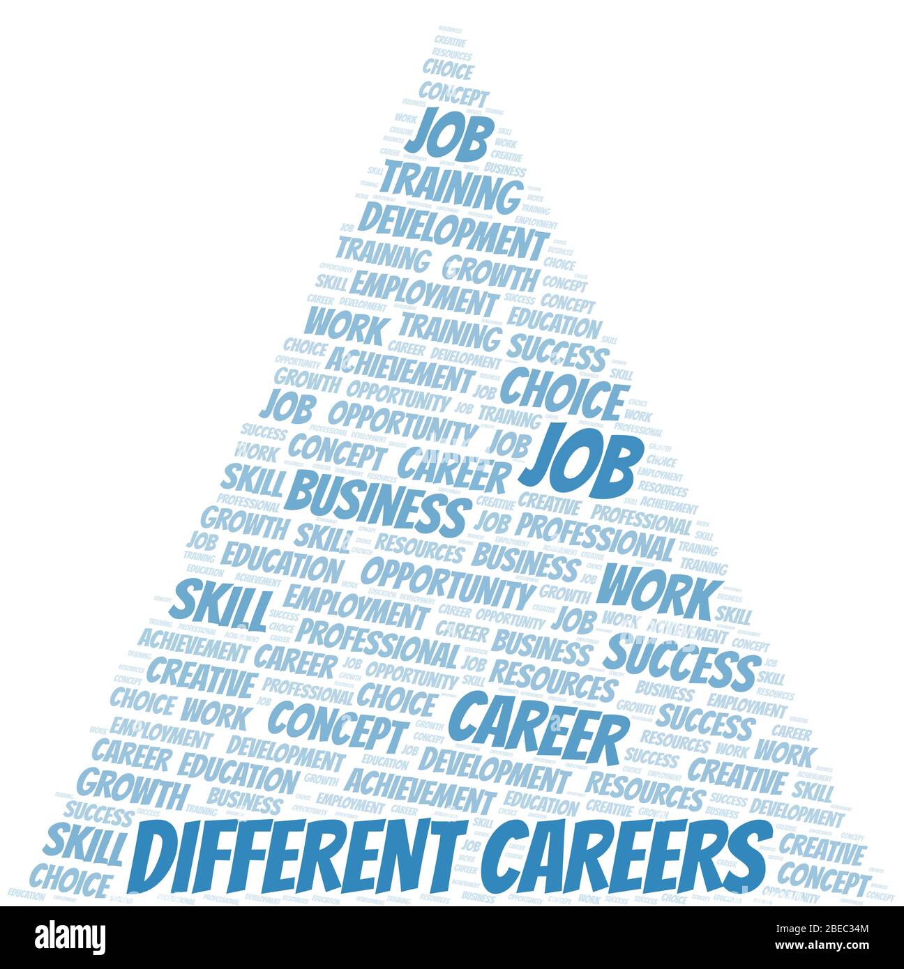 Different Careers typography vector word cloud. Wordcloud collage made ...