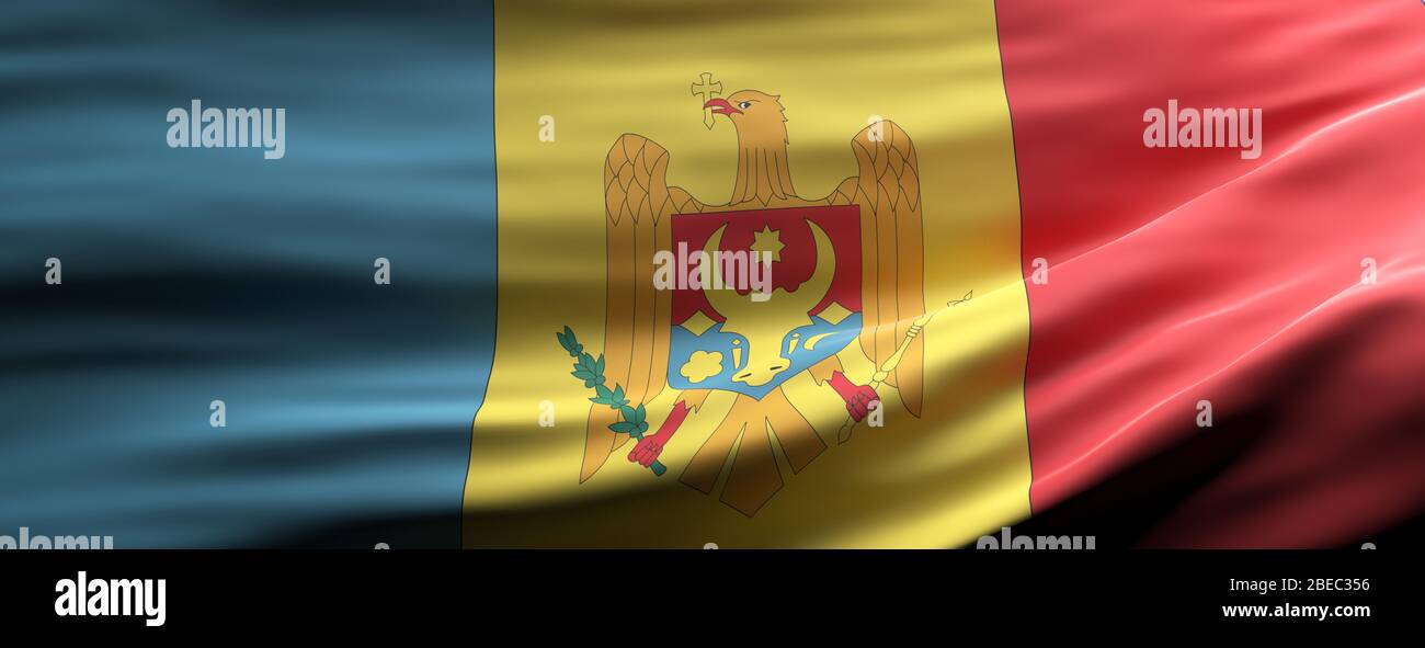 Moldova sign symbol. Moldovan national flag waving texture background ...