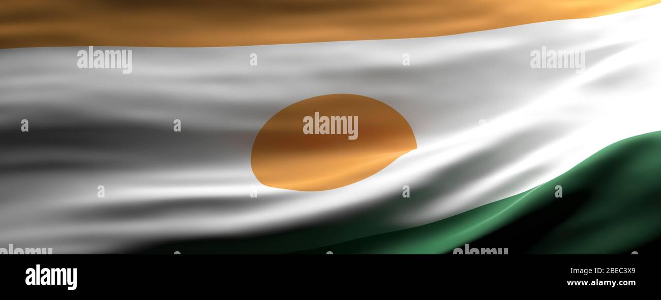 Niger sign symbol, national flag waving texture background, Niger ...