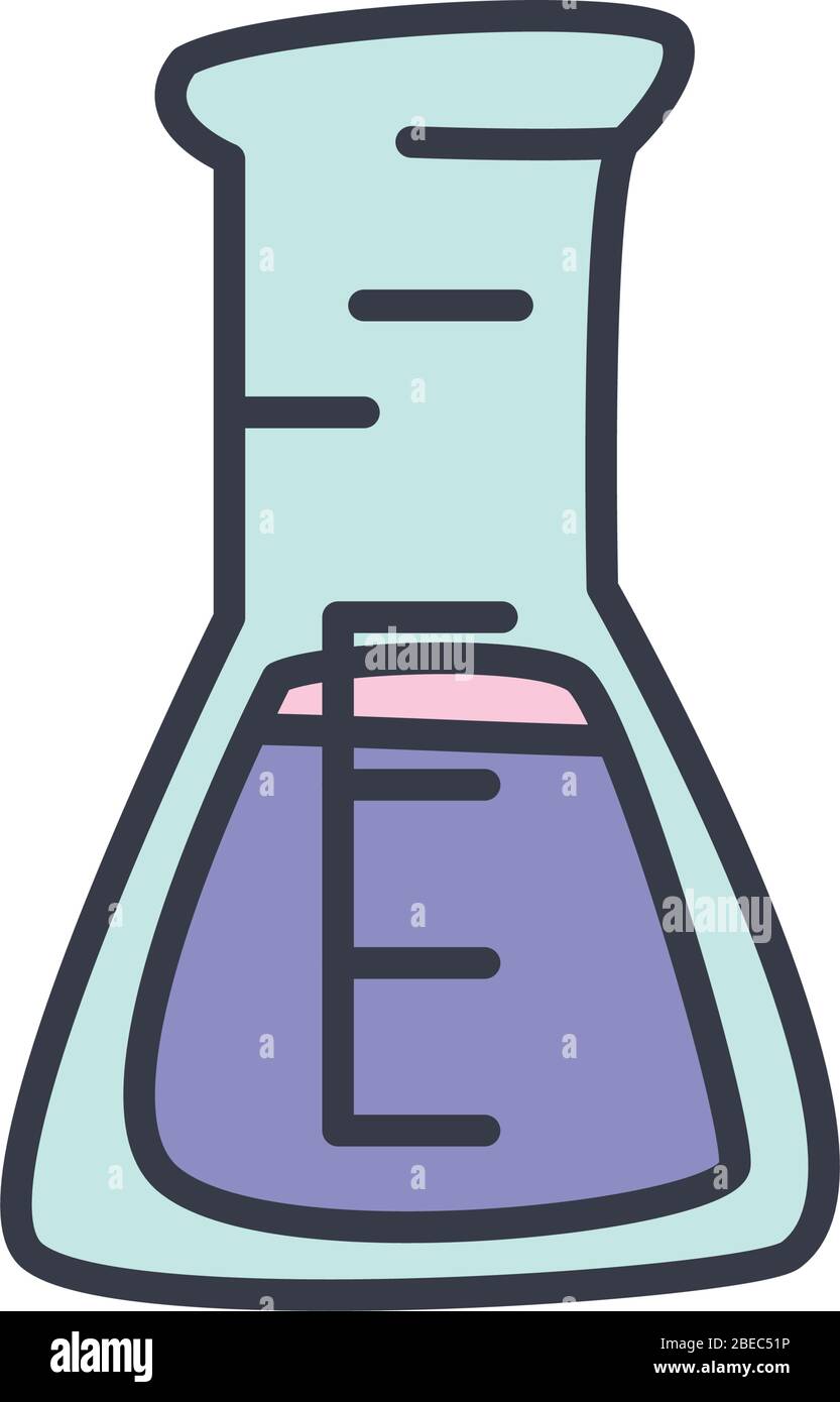 conical flask icon over white background, flat style, vector ...