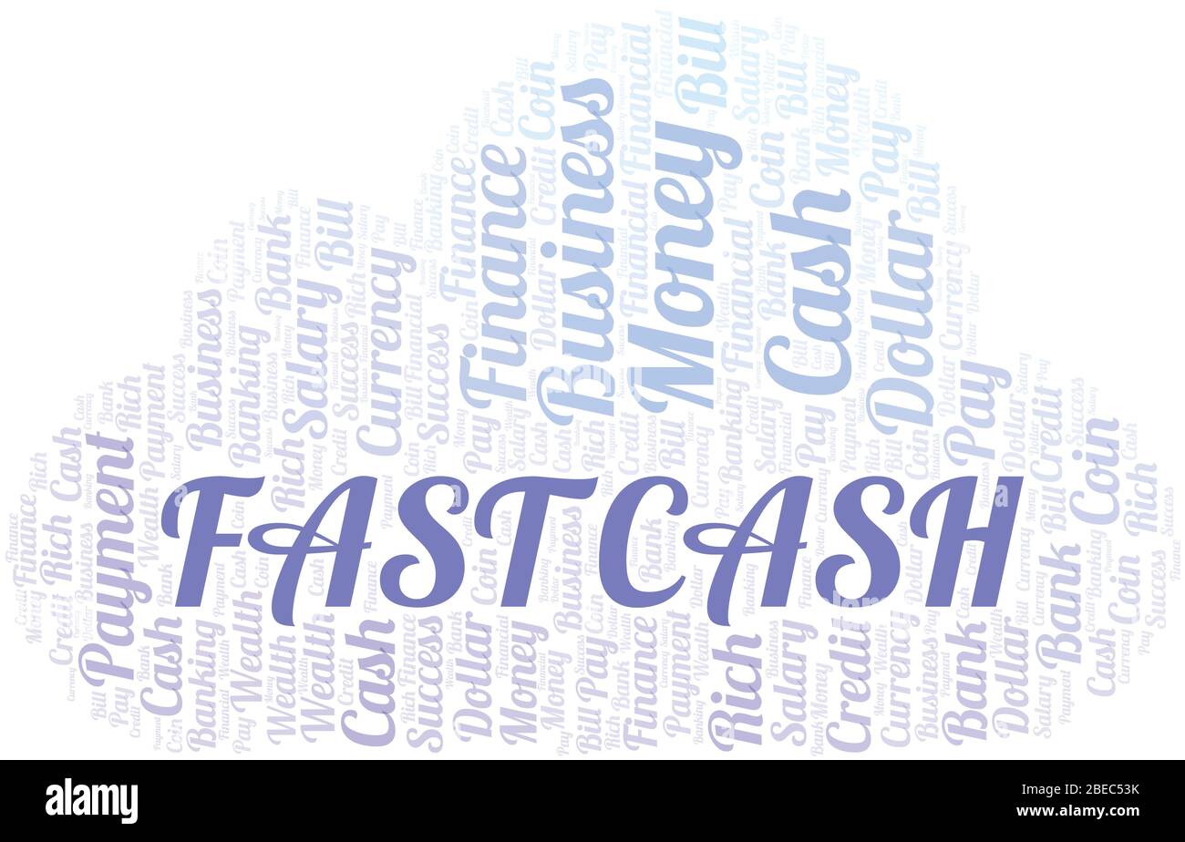 Fast Cash typography vector word cloud. Wordcloud collage made with the ...