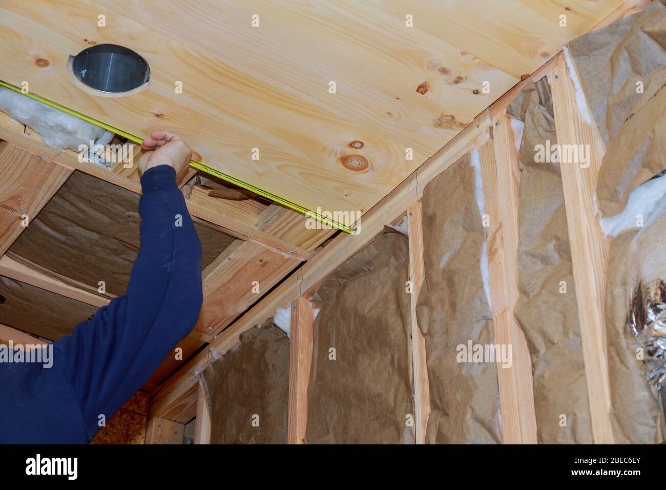 Wooden ceiling in a private house for construction and renovation ...