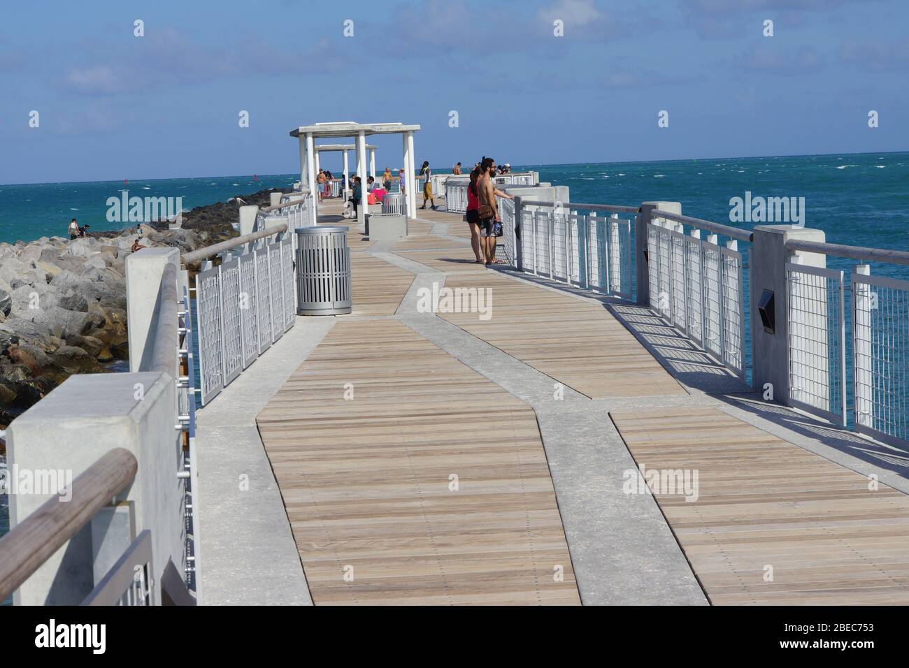 South Point Park Pier am South Beach, Miami Beach, Florida, USA Stock ...