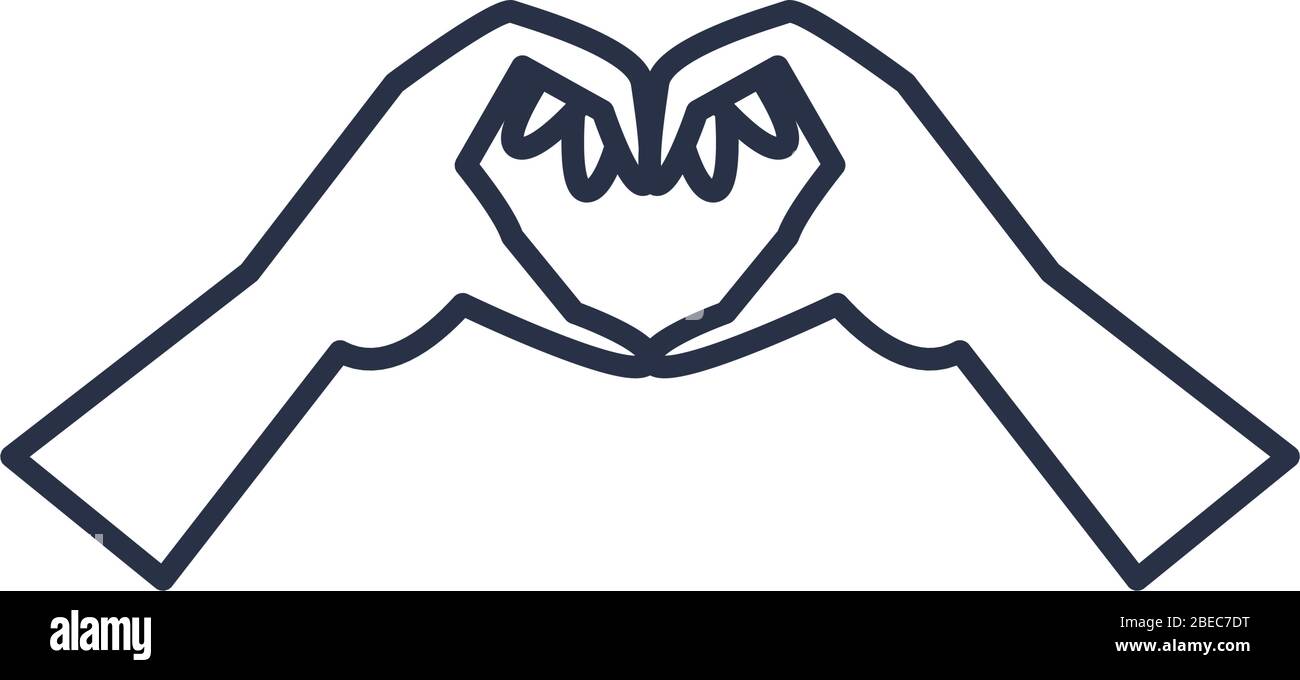 charity donations concept, hands making heart icon over white ...