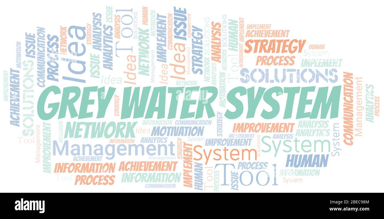 Grey Water System typography vector word cloud. Wordcloud collage made ...