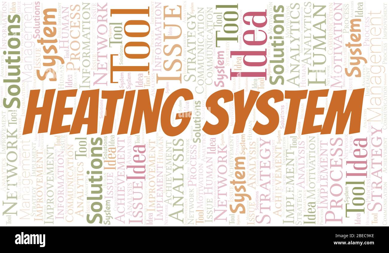 Heating System typography vector word cloud. Wordcloud collage made ...