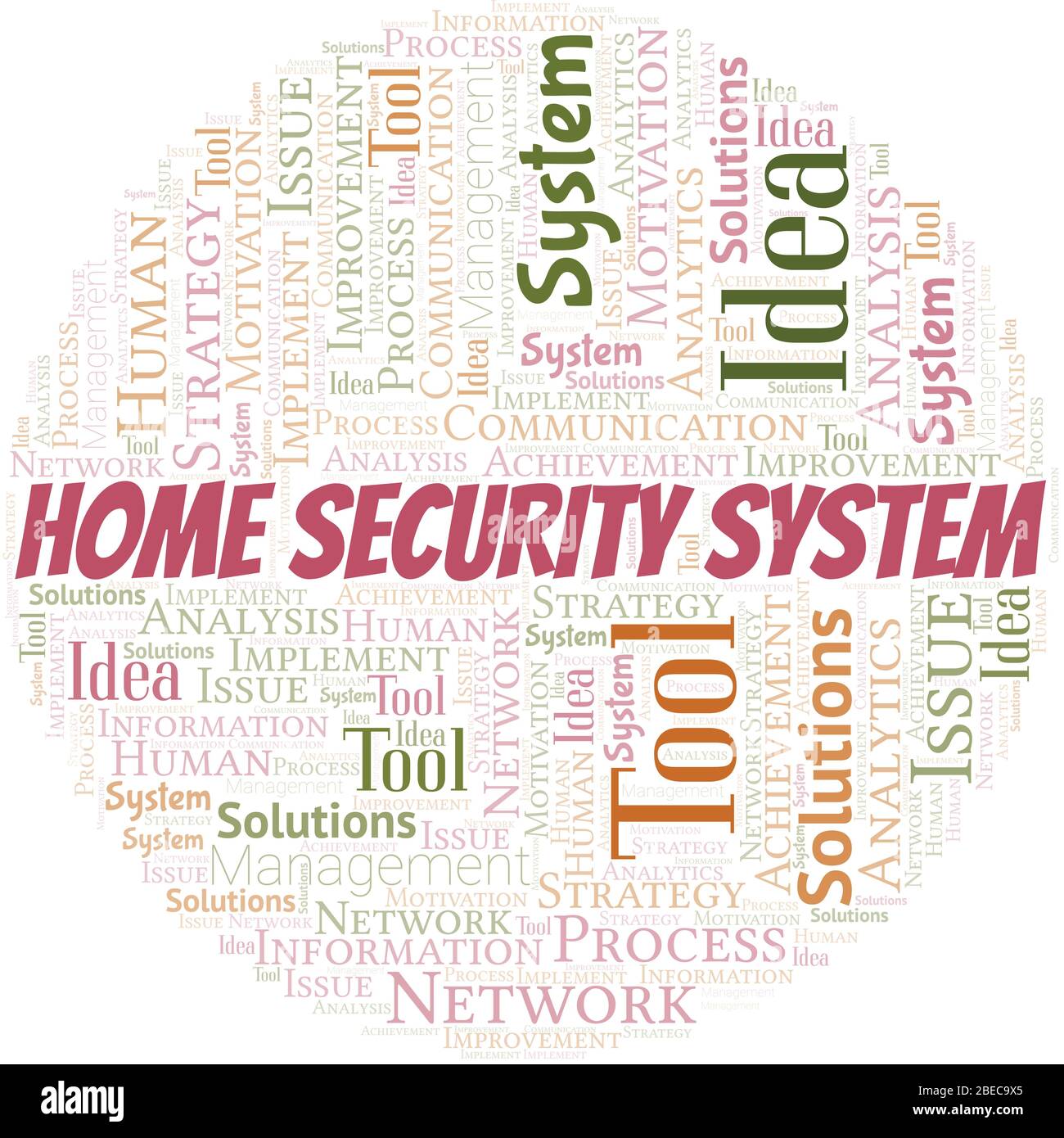 Home Security System typography vector word cloud. Wordcloud collage ...