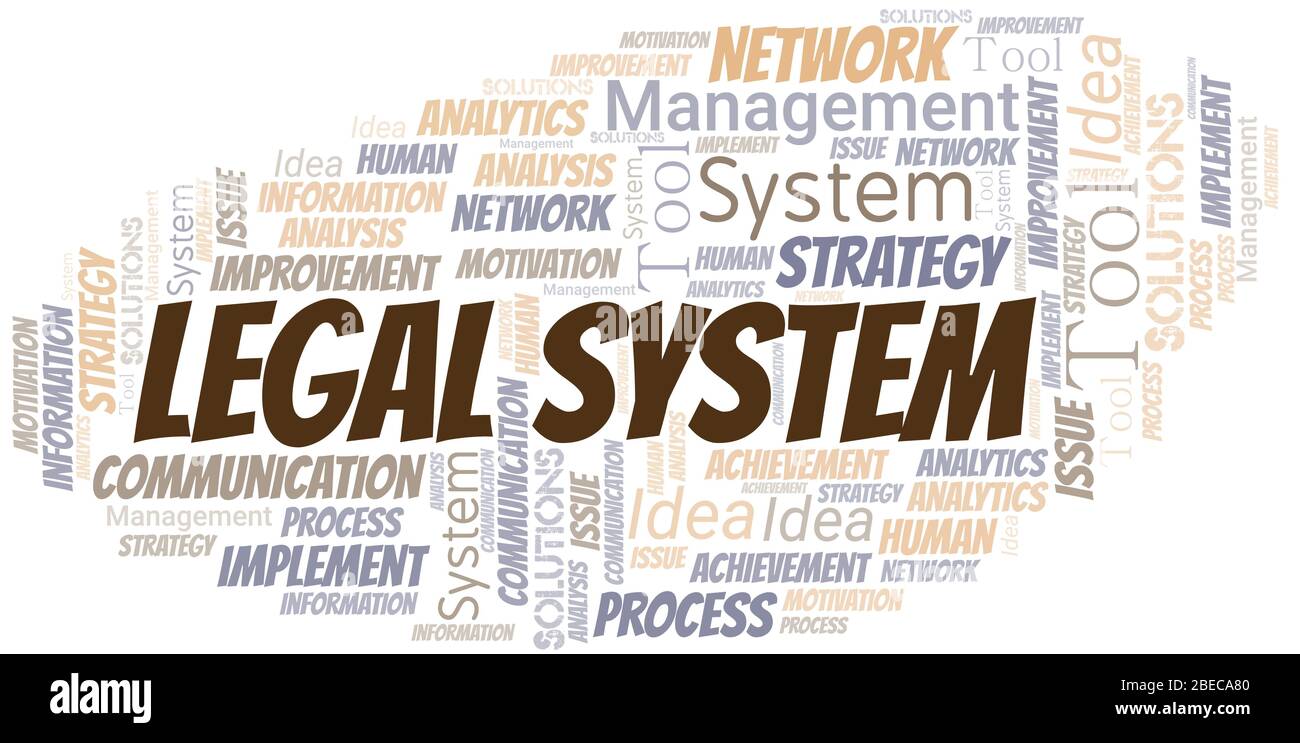 Legal System typography vector word cloud. Wordcloud collage made with ...