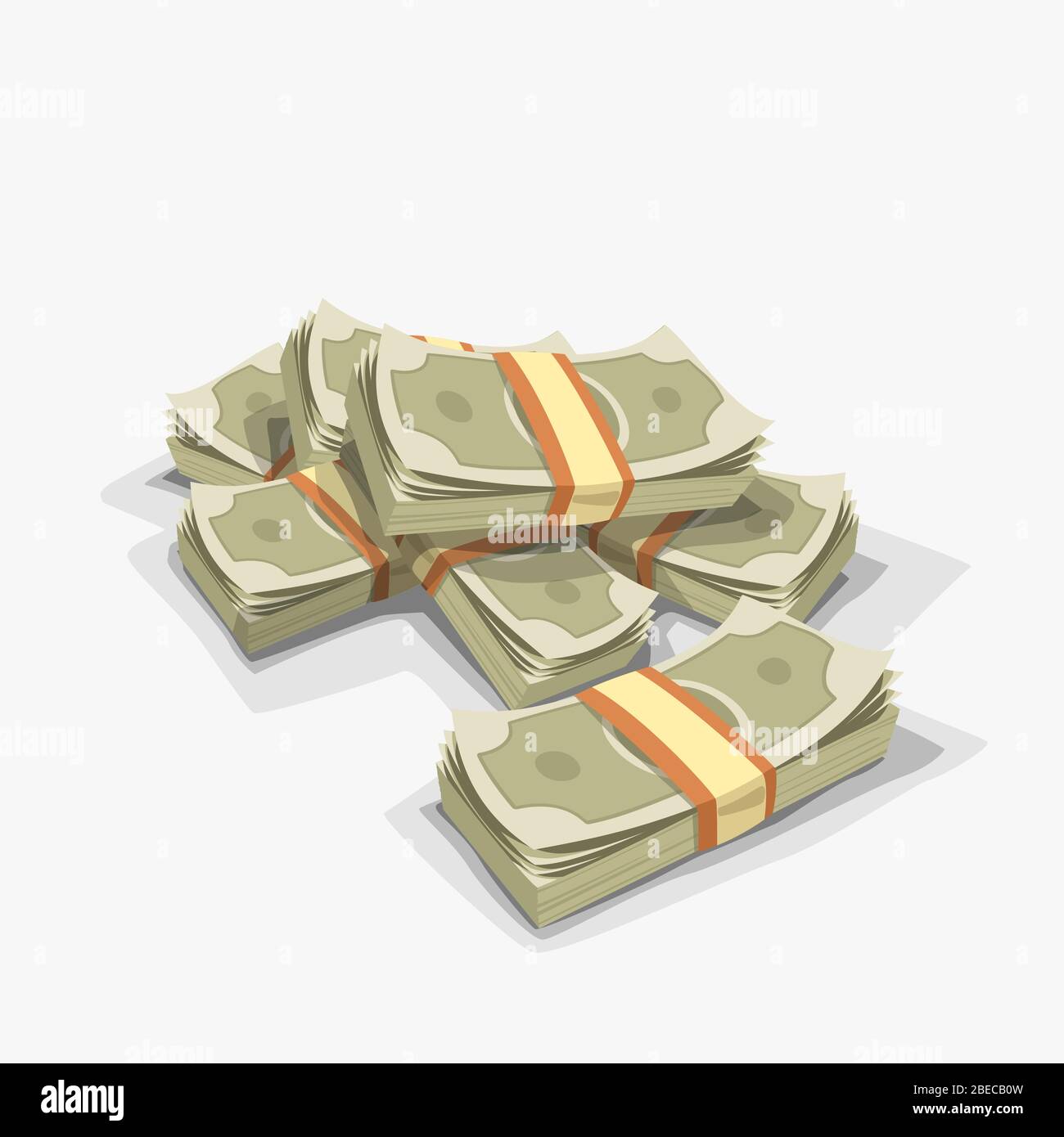 Pile dollars on green Stock Vector Images - Alamy