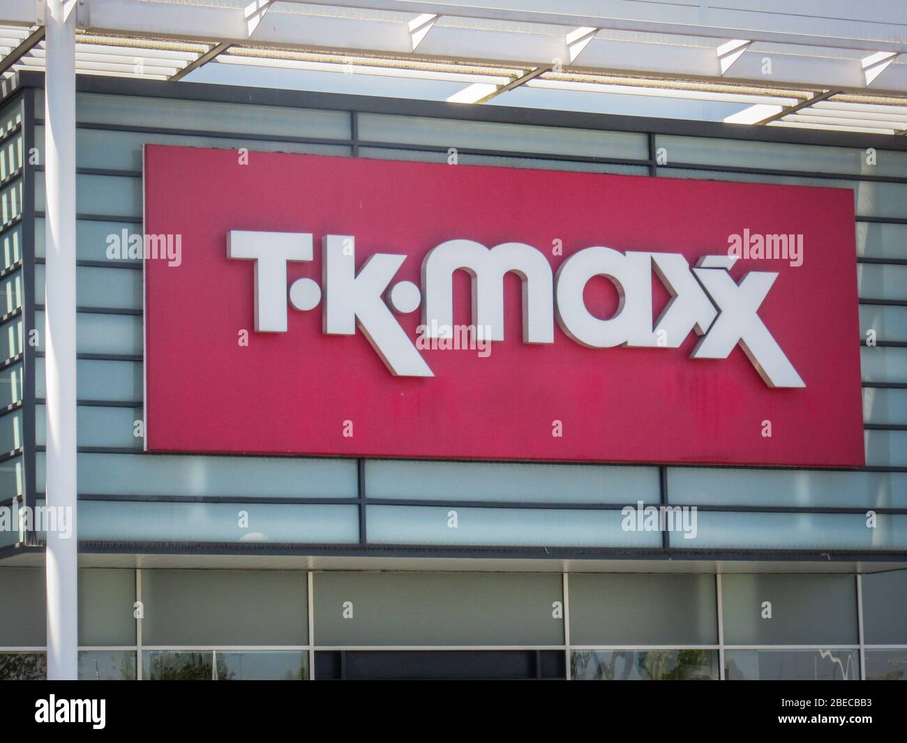 LONDON- AUGUST, 2018: TK Maxx retail store exterior signage. An ...