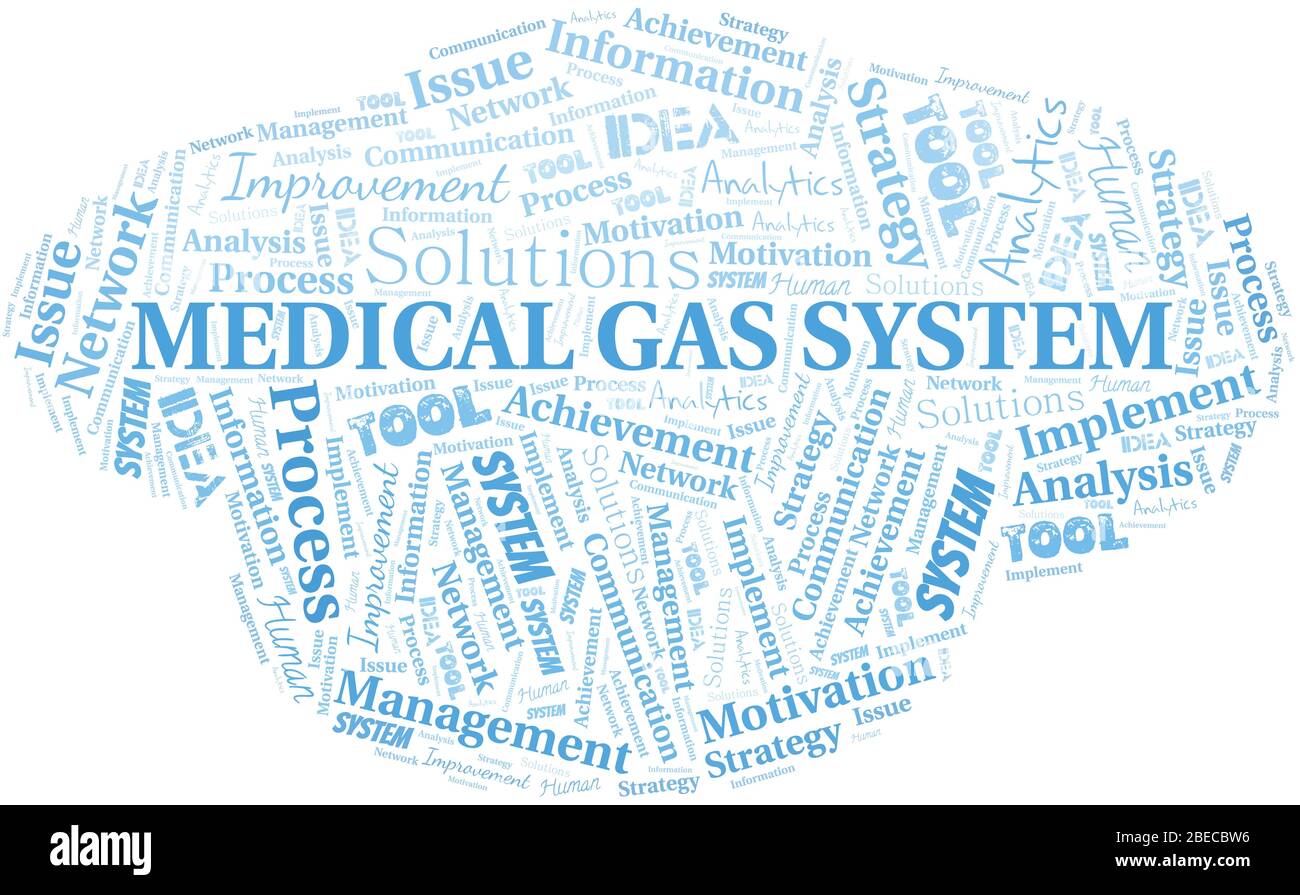 Medical Gas System typography vector word cloud. Wordcloud collage made ...