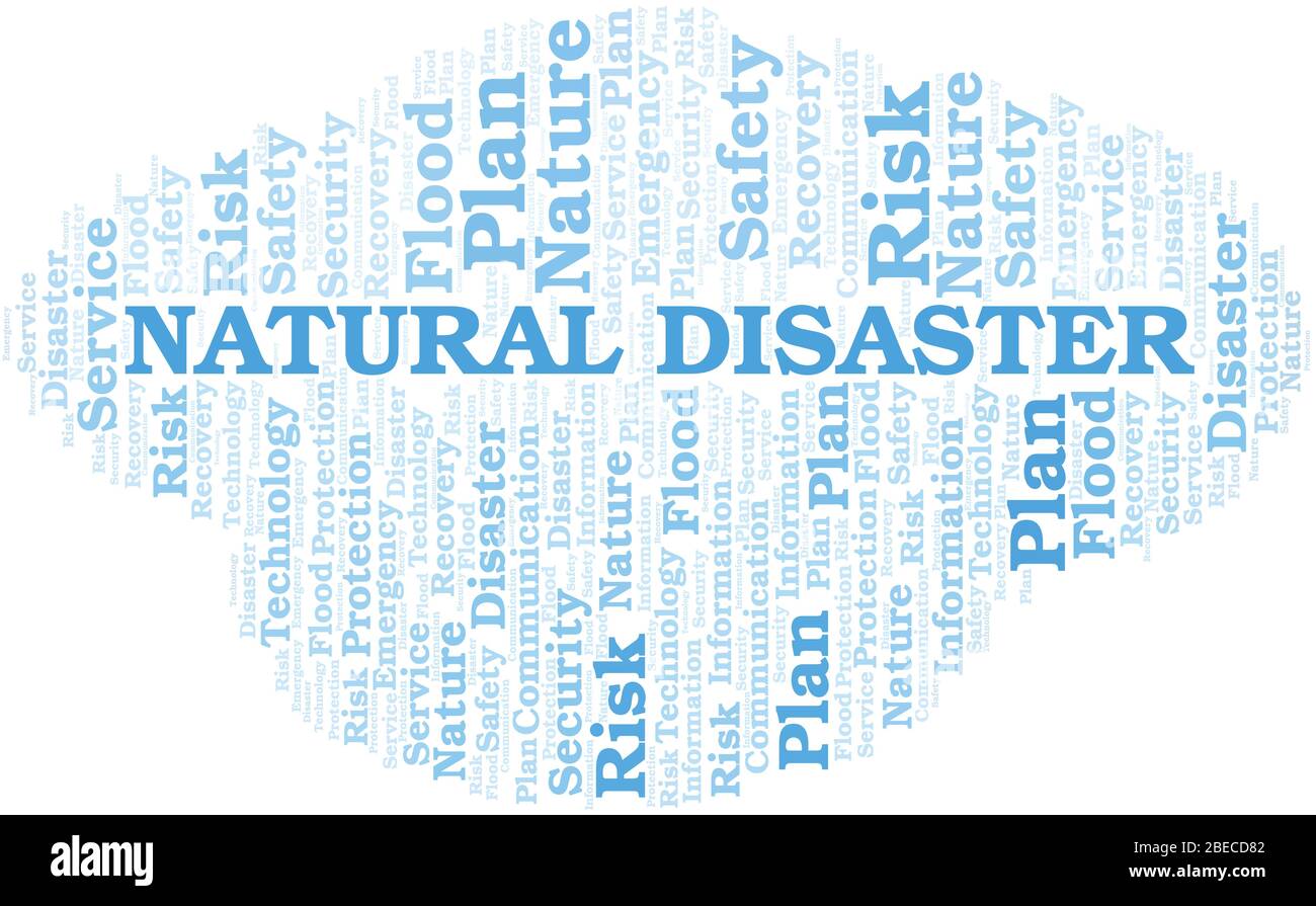 Natural Disaster typography vector word cloud. Wordcloud collage made ...