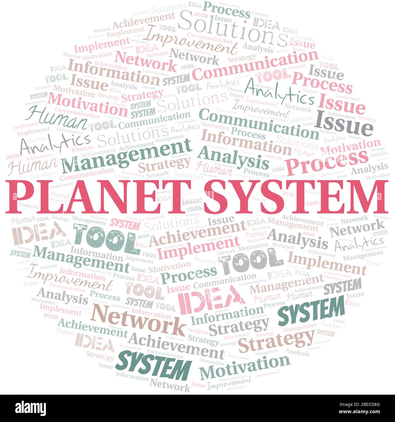 Planet System typography vector word cloud. Wordcloud collage made with ...