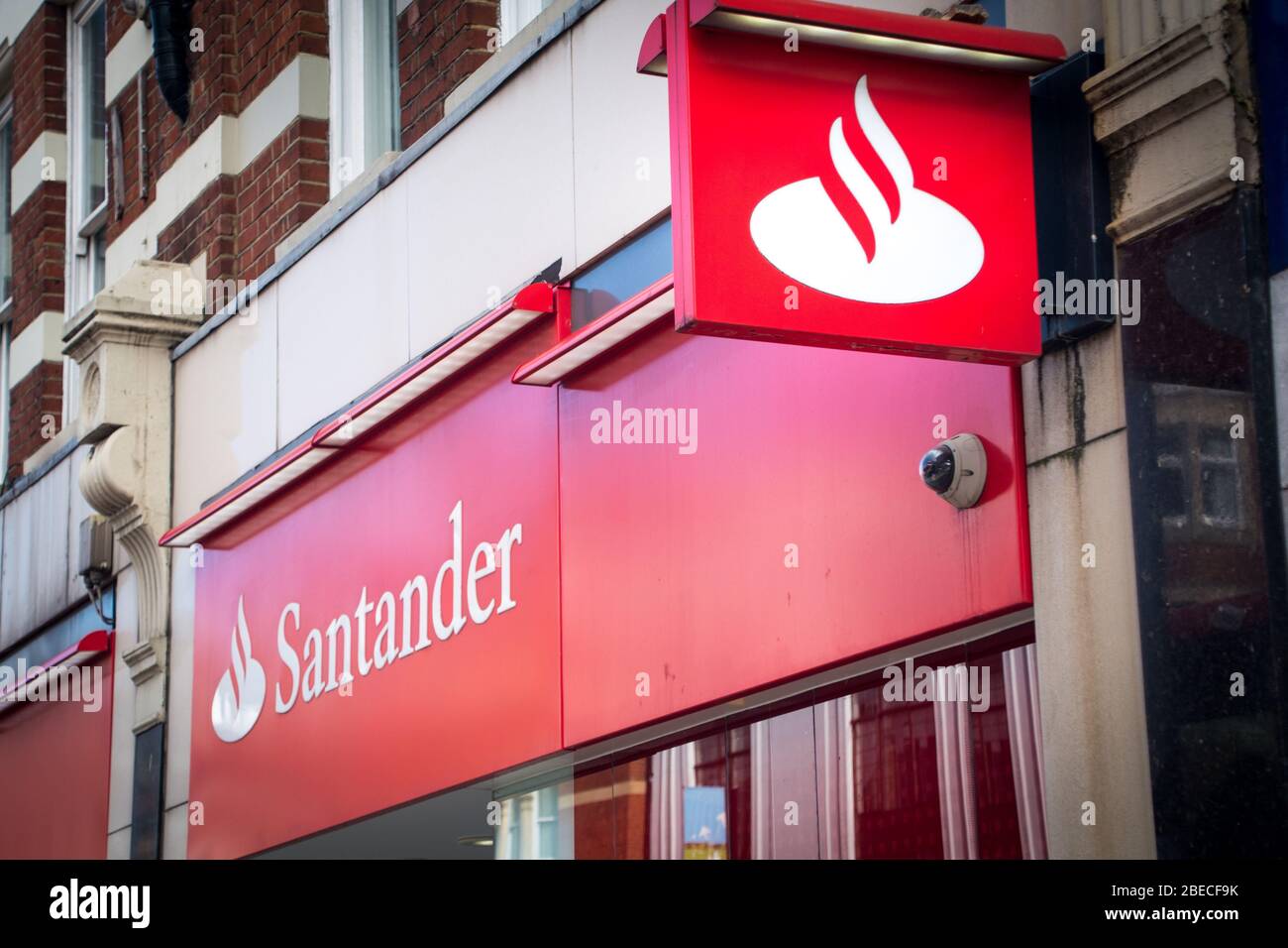 LONDON- FEBRUARY, 2019: Santander high street bank branch, a Spanish ...