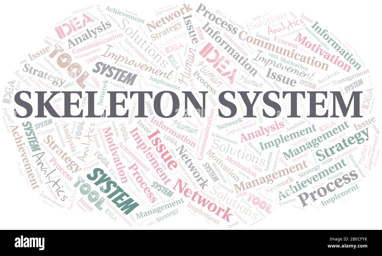 Skeleton System typography vector word cloud. Wordcloud collage made ...