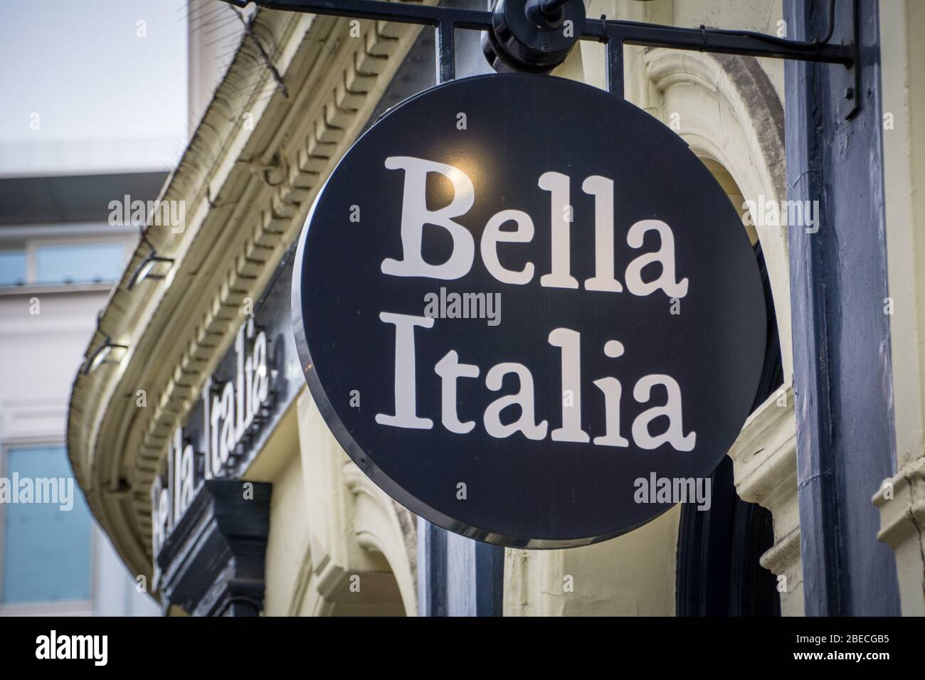 LONDON- MARCH, 2019: Bella Italia exterior logo, A British chain of ...
