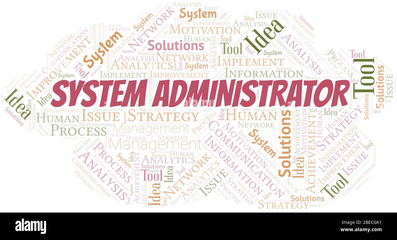System Administrator typography vector word cloud. Wordcloud collage ...