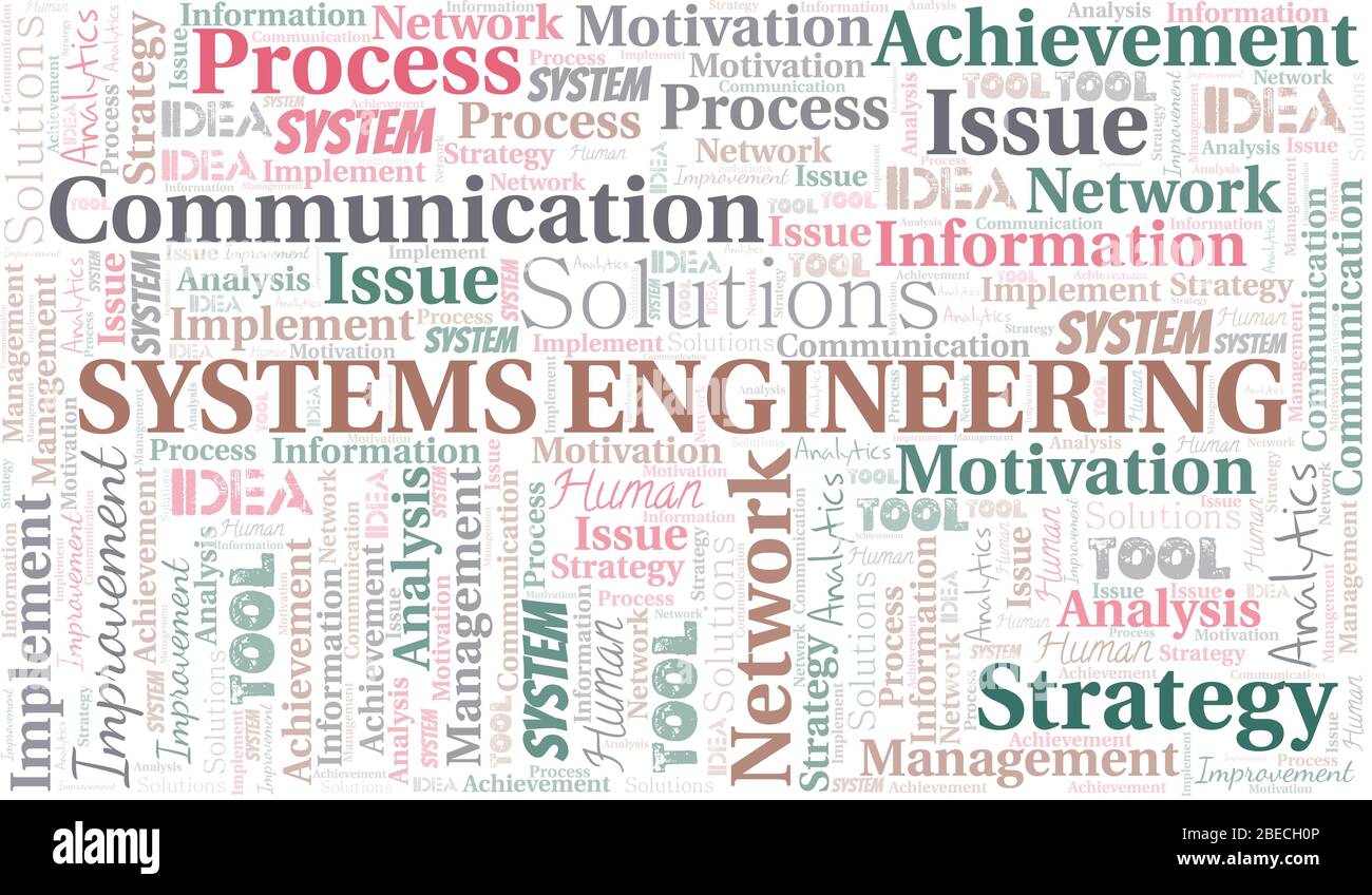 Systems Engineering typography vector word cloud. Wordcloud collage ...