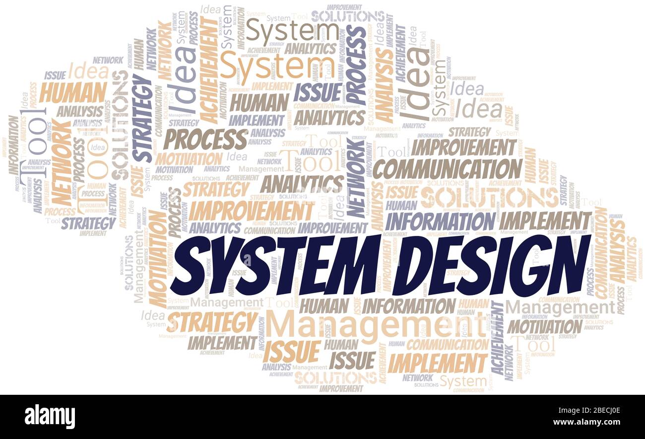 System Design typography vector word cloud. Wordcloud collage made with ...
