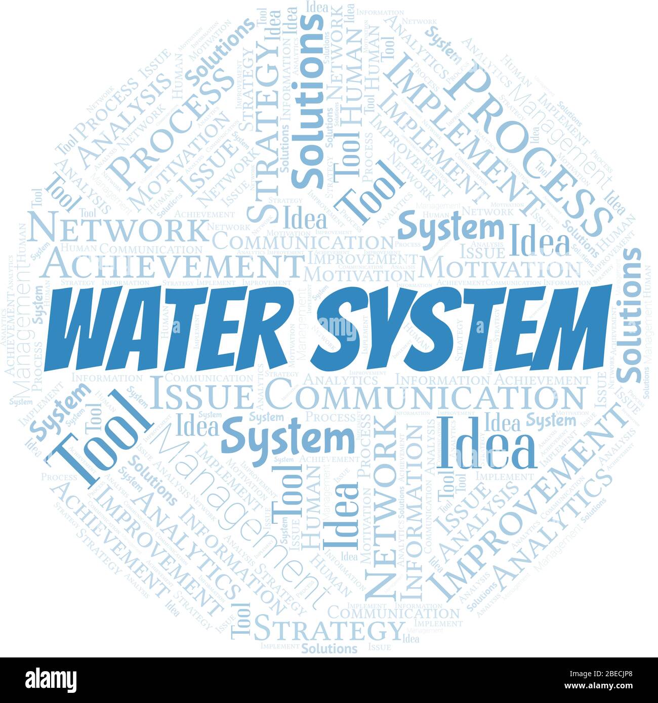 Water System typography vector word cloud. Wordcloud collage made with ...
