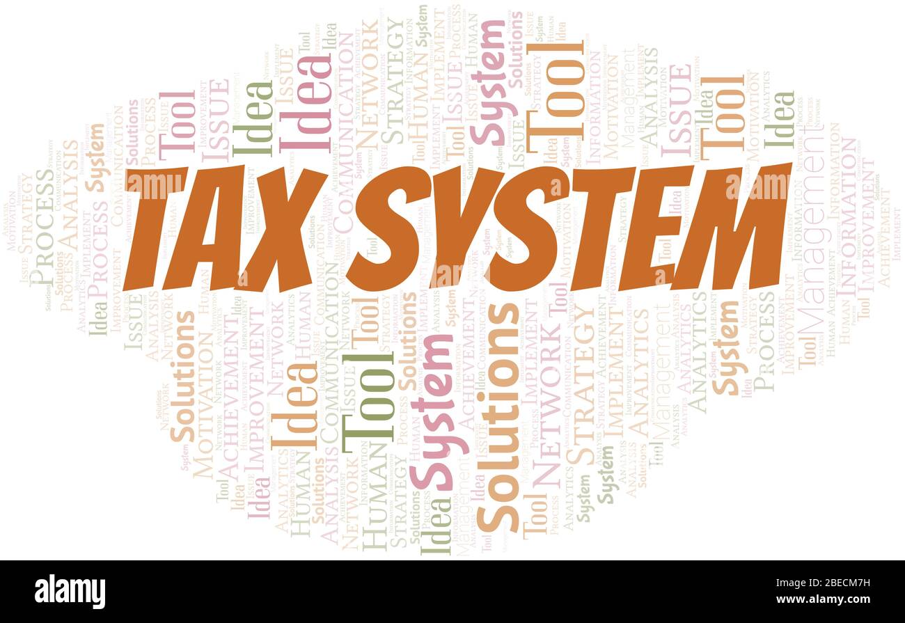 Tax System typography vector word cloud. Wordcloud collage made with ...