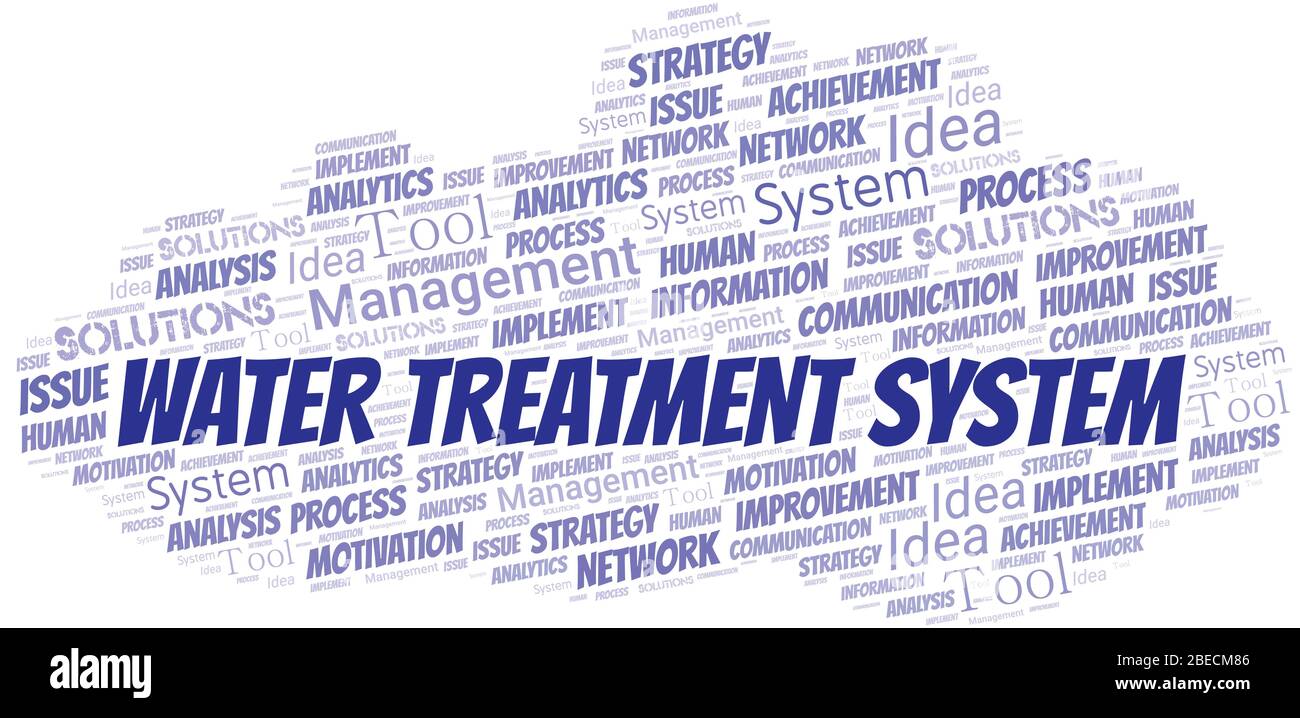 Water Treatment System typography vector word cloud. Wordcloud collage ...