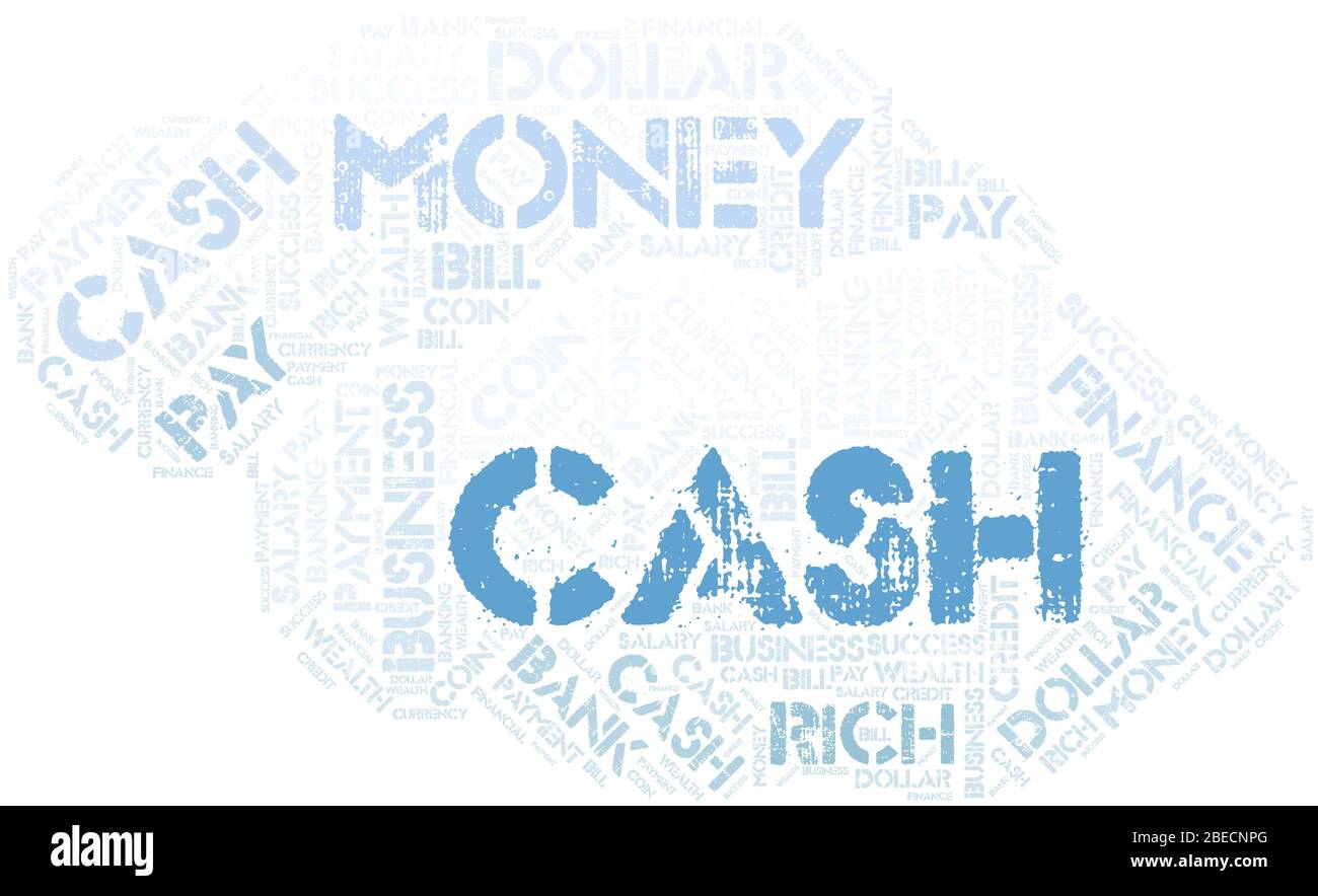 Cash typography word cloud. Wordcloud collage made with the text only ...