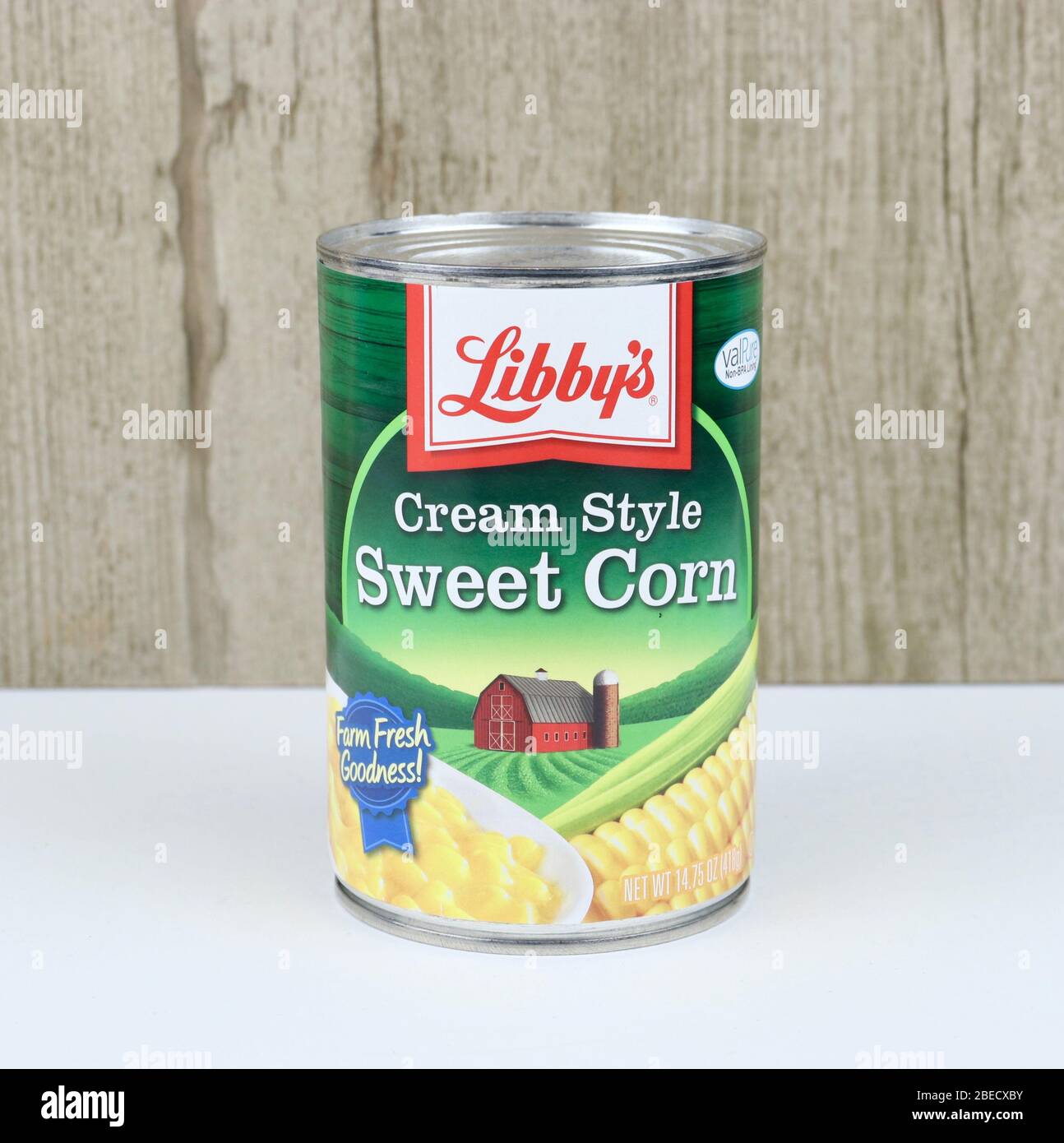 Spencer, Wisconsin, U.S.A., April, 13, 2020 Can of Libby's Cream Style ...