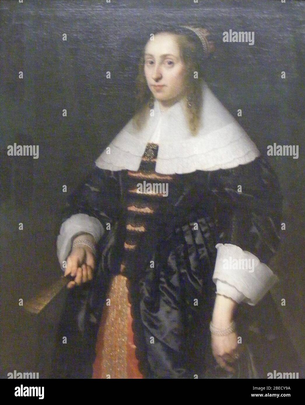 Bartholomeus van der Helst - Frau in schwarzer Atlasrobe Stock Photo ...