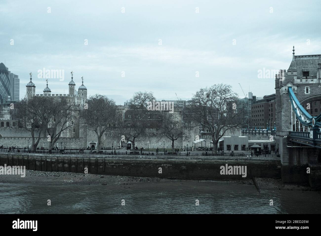 Tower of London by the Embankment on a cool overcast day, City of ...