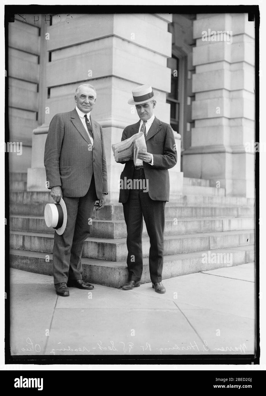 HARDING, WARREN GAMALIEL. AS SENATOR, WITH SECRETARY Stock Photo - Alamy