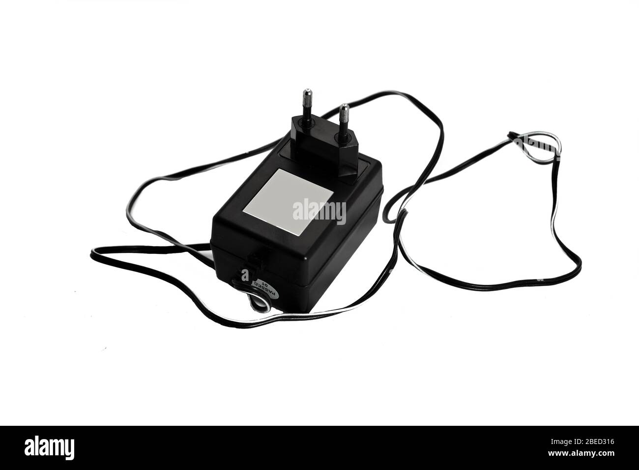Electric power adapter isolated on white background Stock Photo - Alamy