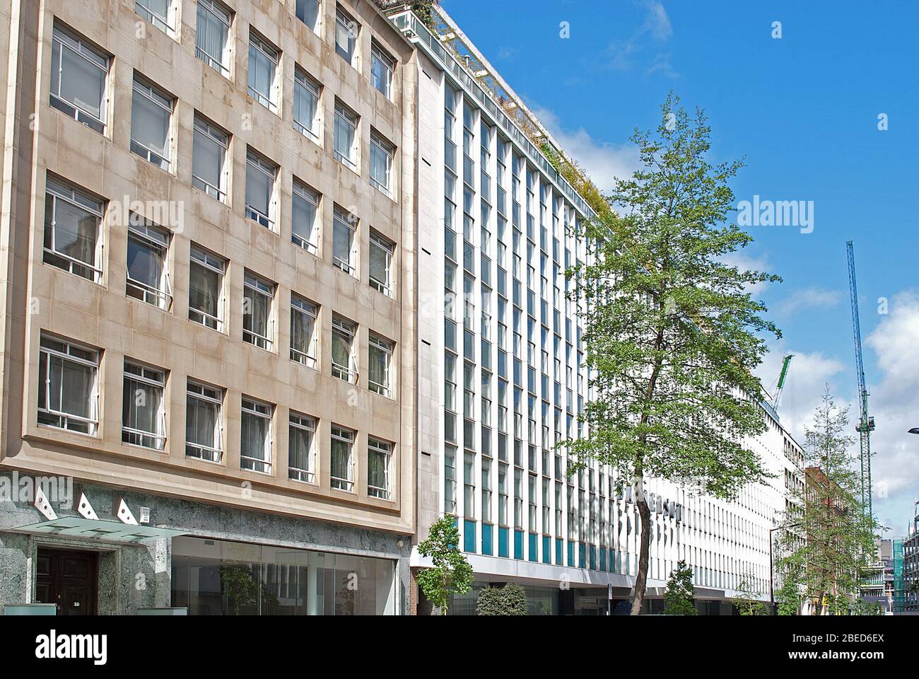 1950s Architecture Glass Frontage Sanderson Hotel, 49-57 Berners Street ...
