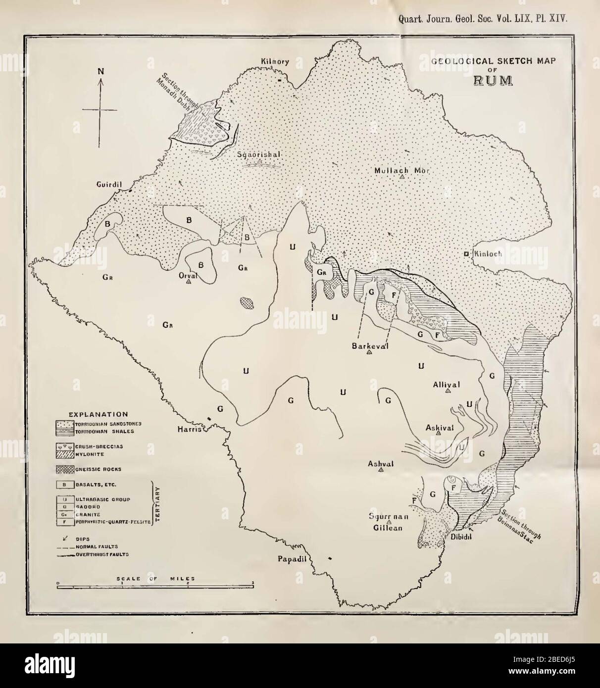 Isle of rum map hi-res stock photography and images - Alamy