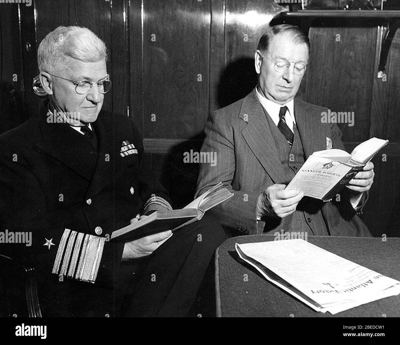 Harold Stark & Frank Knox in UK 1943 Stock Photo - Alamy