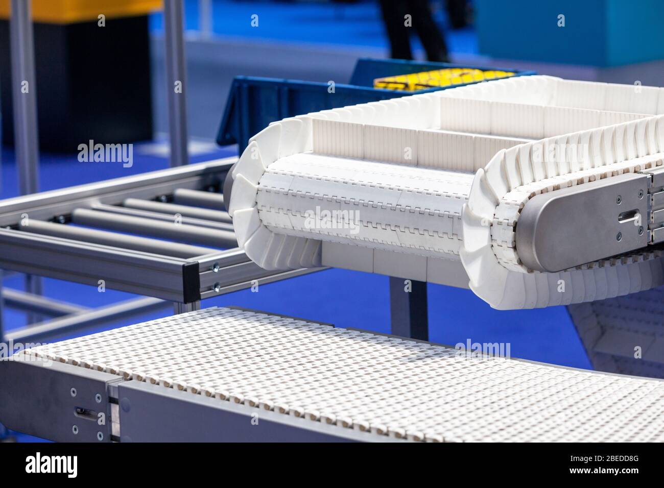 Empty conveyor belt in the factory Stock Photo - Alamy