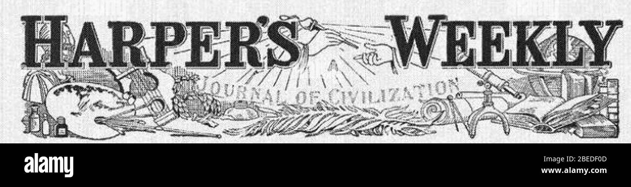 Harper's Weekly masthead 1907 Stock Photo - Alamy