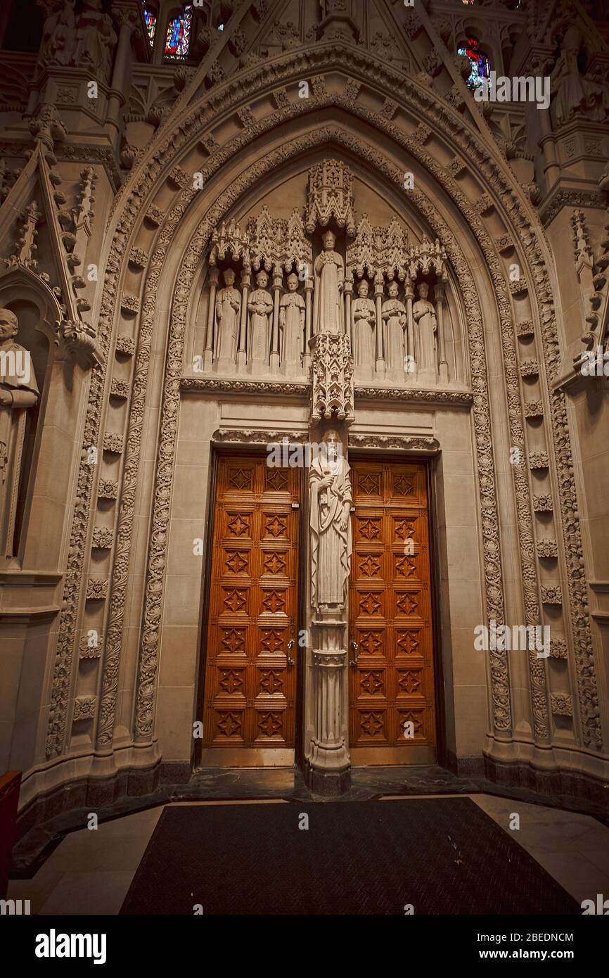Interior view of the Cathedral Basilica of the Sacred Heart cathedral ...