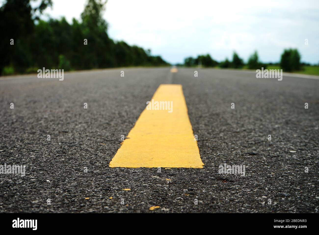 Road traffic paint on the asphalt surface And to ensure safety Stock ...