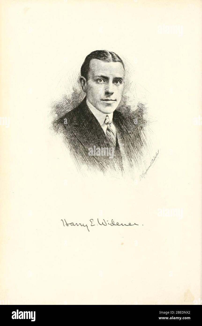 Harry E. Widener portrait with signature Stock Photo - Alamy