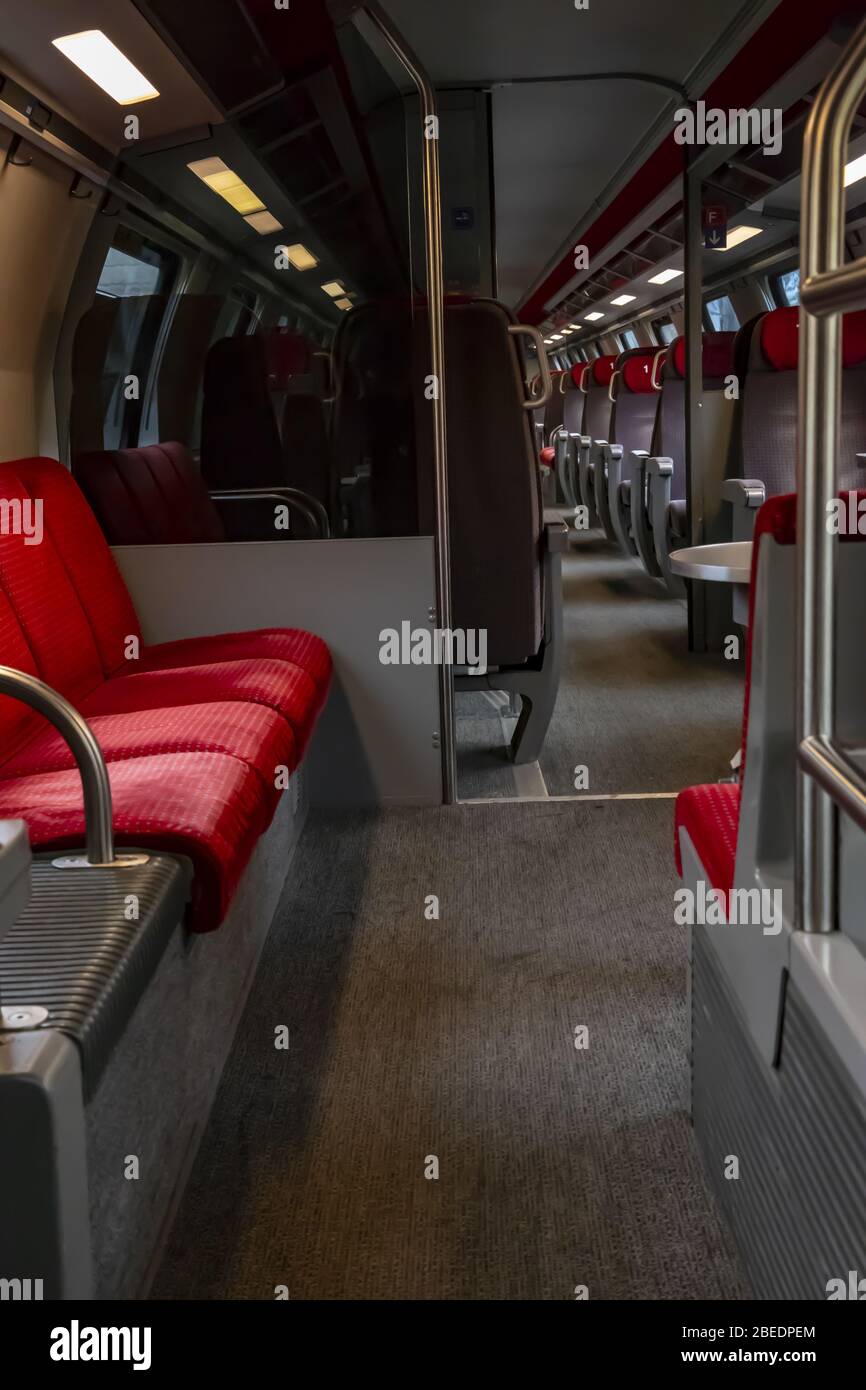 First Class in a Train, Switzerland Stock Photo - Alamy