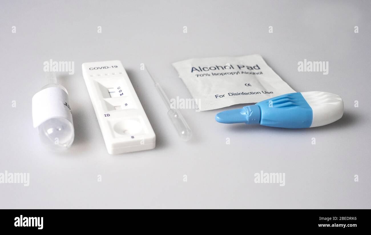 Covid-19 rapid antibodies test kit IgM IgG Stock Photo - Alamy