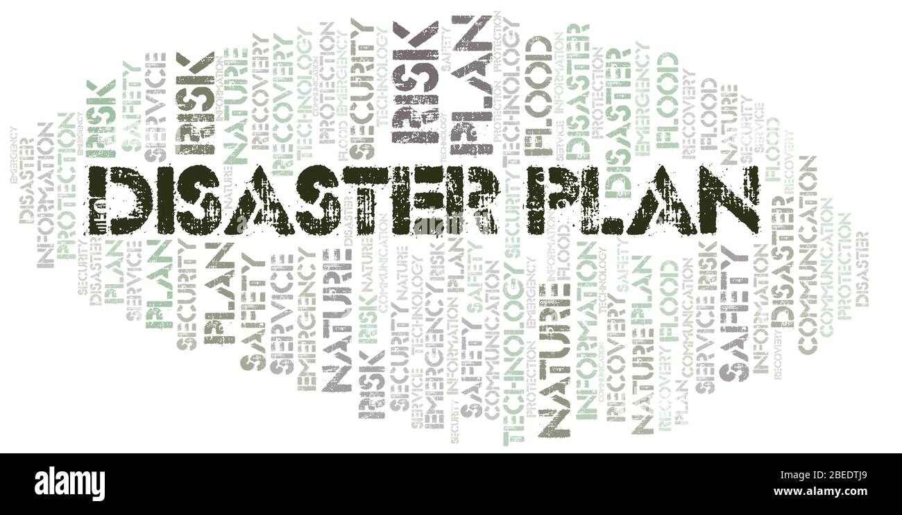 Disaster Plan typography vector word cloud. Wordcloud collage made with ...